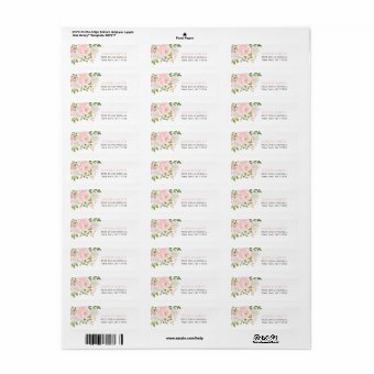 Butterfly Floral blush pink roses return Address Label | Zazzle