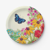 Butterfly Floral Garden Paper Plates | Zazzle