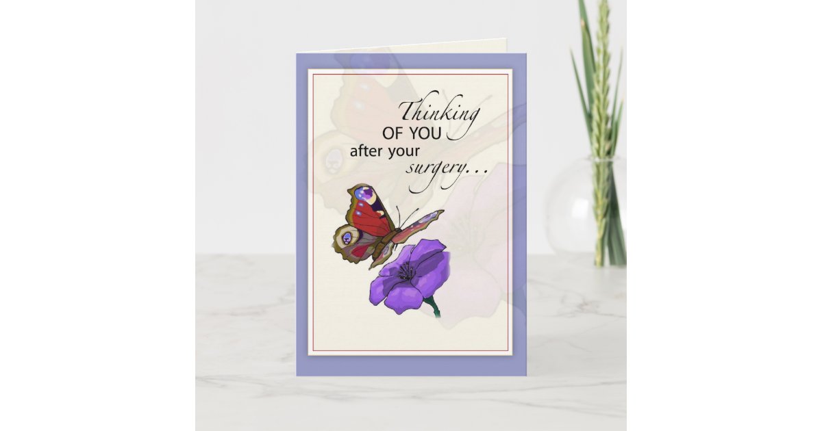 Butterfly, Flower, after Surgery Card | Zazzle