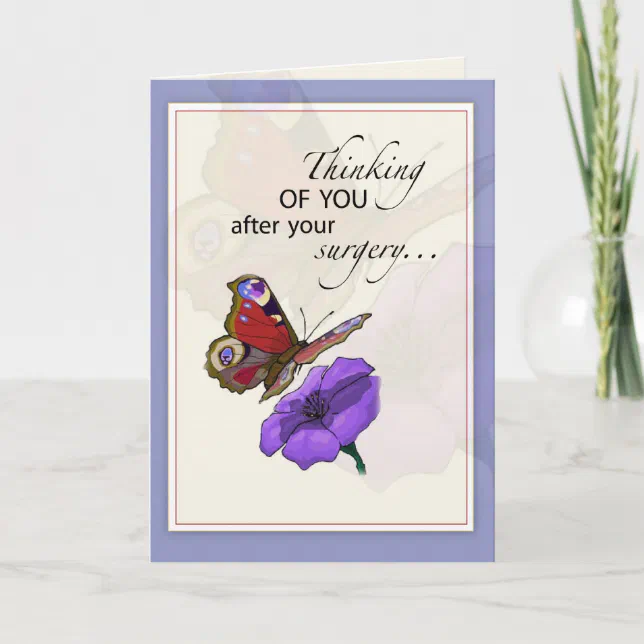 Butterfly, Flower, after Surgery Card | Zazzle
