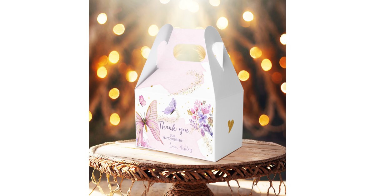 Butterfly Gable Box Garden Floral Baby Birthday | Zazzle