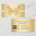 Butterfly gold QR code script Business Card | Zazzle