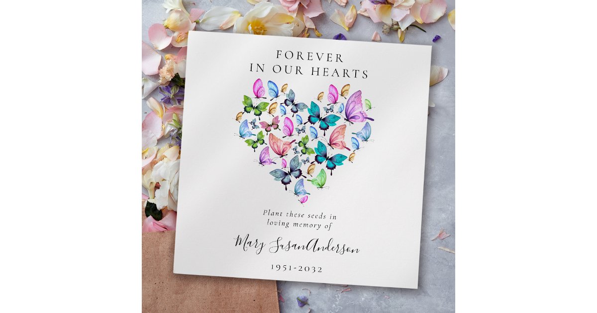 Butterfly Heart Seed Packet Memorial Funeral Envelope | Zazzle