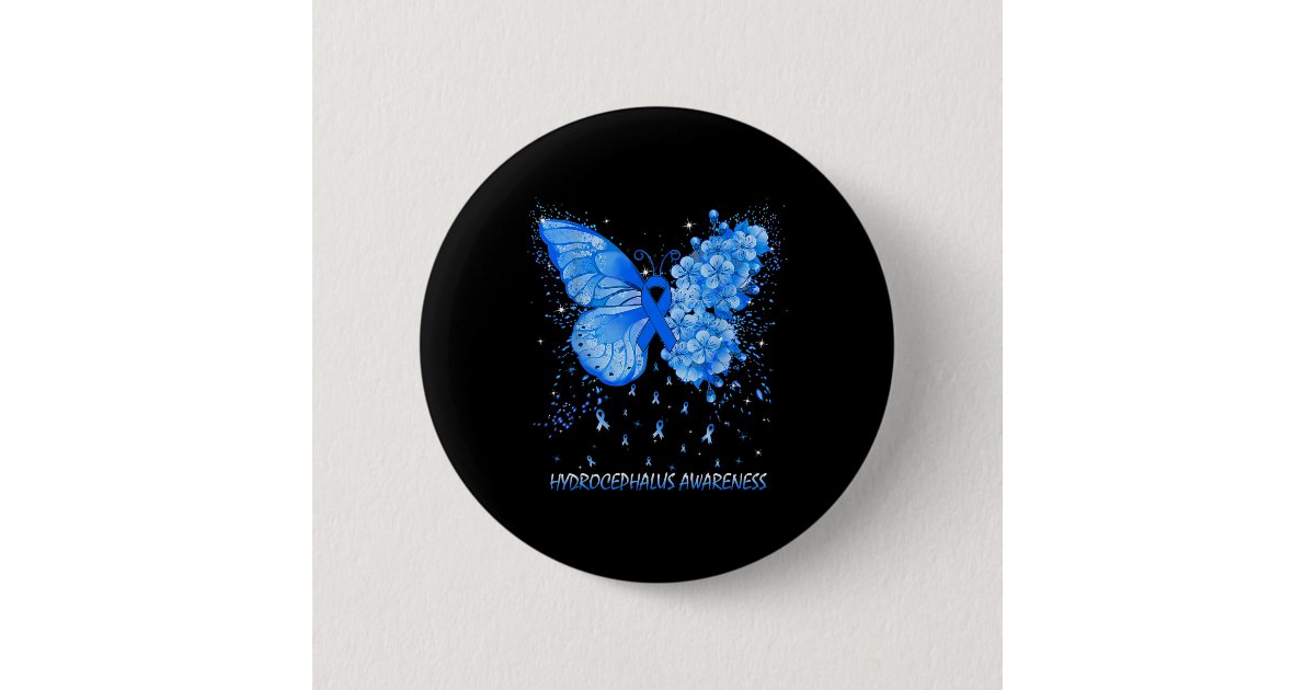 Butterfly Hydrocephalus Awareness Ribbon Button | Zazzle
