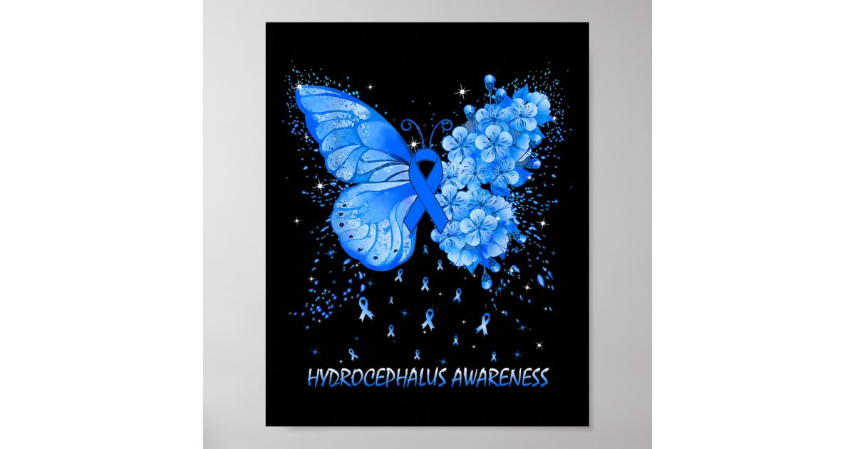 Butterfly Hydrocephalus Awareness Ribbon Poster | Zazzle