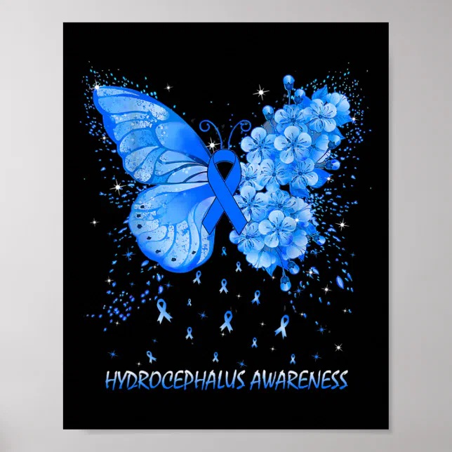 Butterfly Hydrocephalus Awareness Ribbon Poster | Zazzle