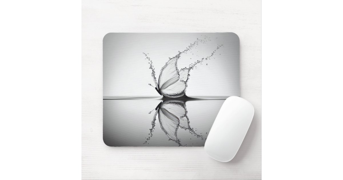 Butterfly In Water Splash Mouse Pad | Zazzle