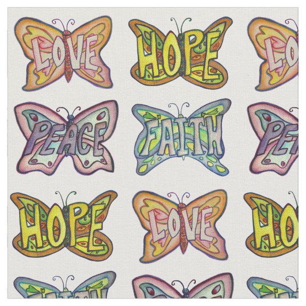 Inspirational Words Fabric | Zazzle