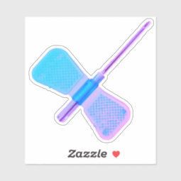 Butterfly IV Needle Nurse Sticker | Zazzle