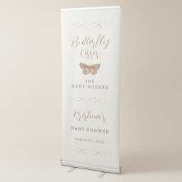 Butterfly Kisses Baby Shower Welcome Retractable Banner | Zazzle