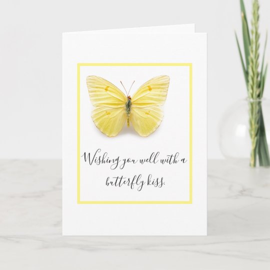 Butterfly Kisses Get Well Greeting Card | Zazzle.com