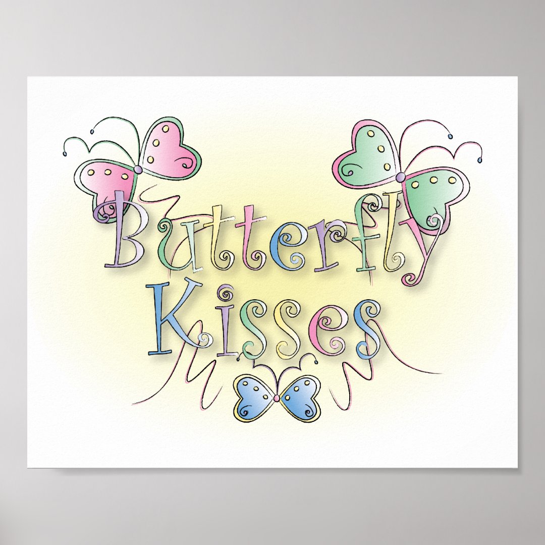 Butterfly Kisses Wall Art | Zazzle