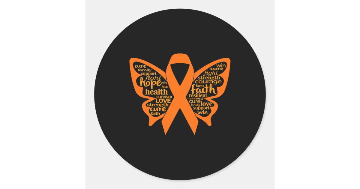 Butterfly Leukemia Awareness Classic Round Sticker | Zazzle