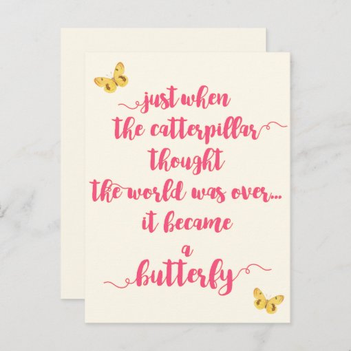 Butterfly - Life struggles - Inspirational Quote Postcard | Zazzle