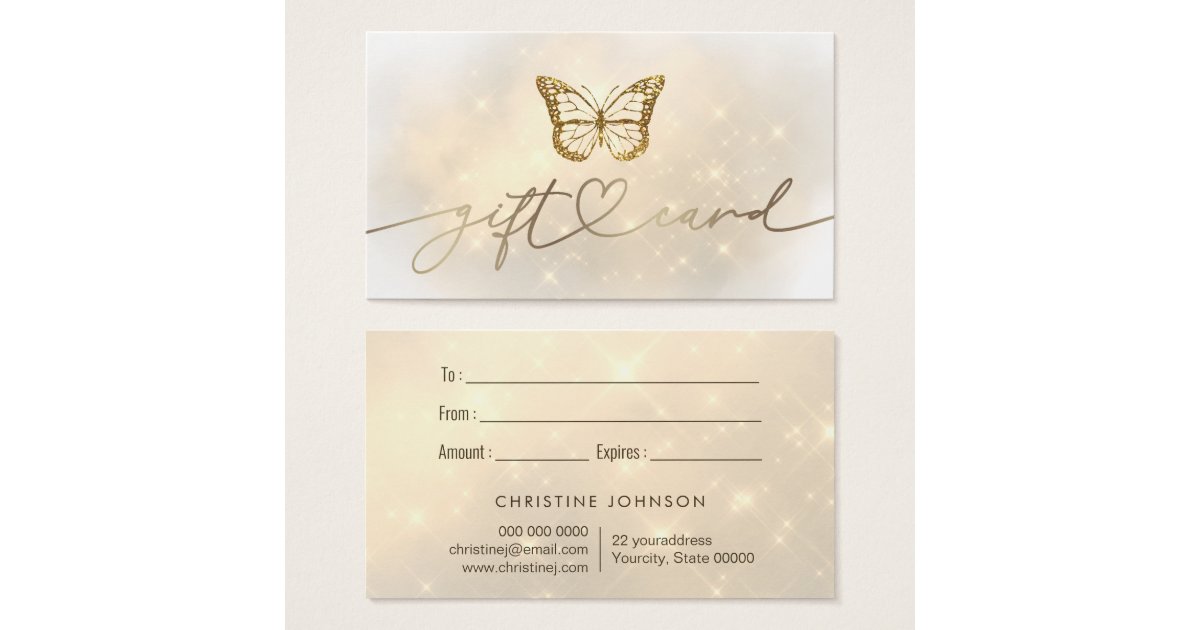 butterfly logo gift card | Zazzle