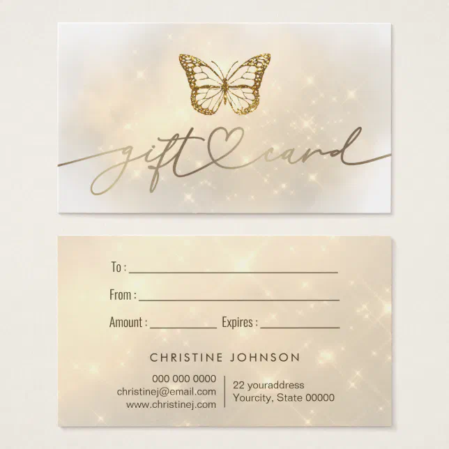 butterfly logo gift card | Zazzle