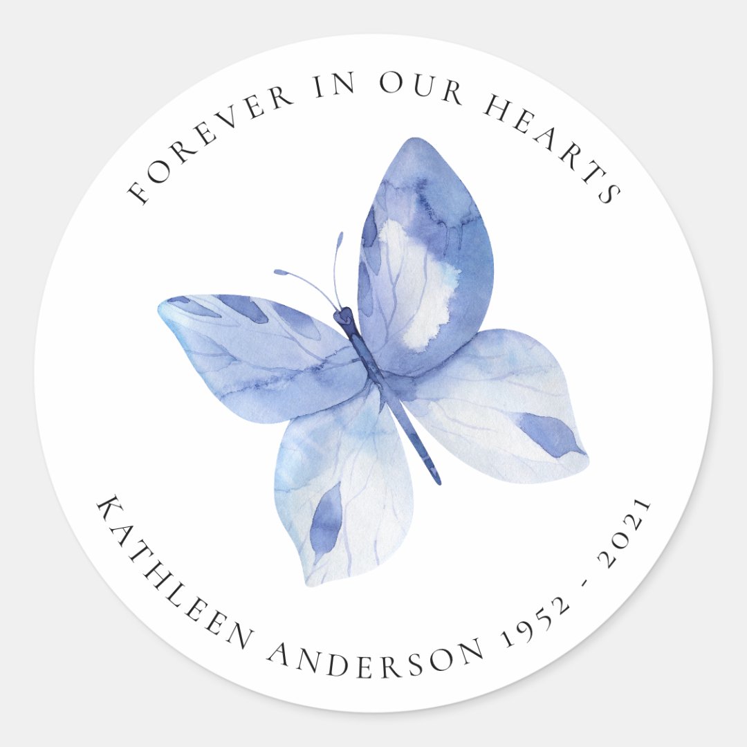 Butterfly Memorial Classic Round Sticker | Zazzle