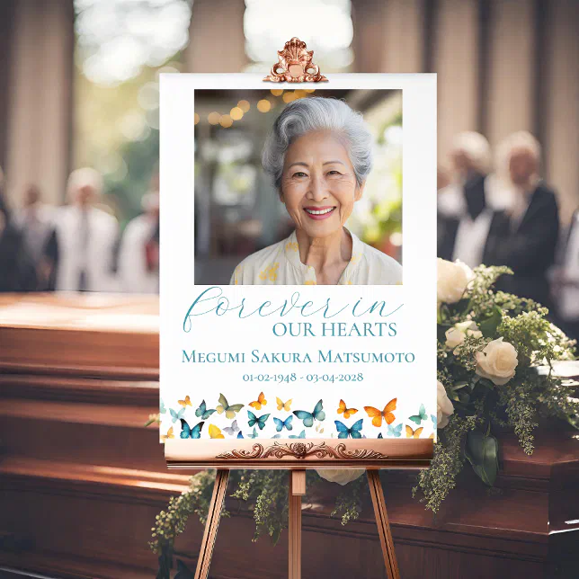 Butterfly Memorial Funeral Poster 16”x20” | Zazzle