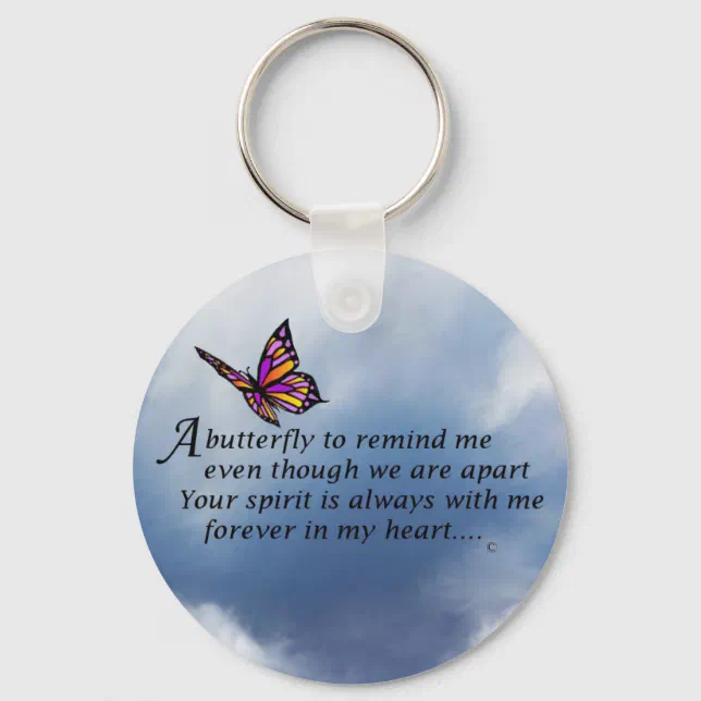 Butterfly Memorial Poem Keychain | Zazzle