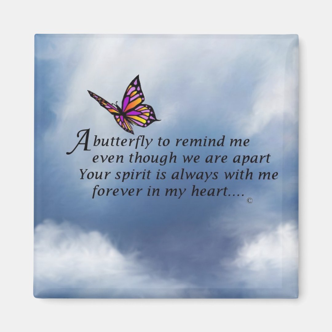 Butterfly Memorial Poem Magnet | Zazzle