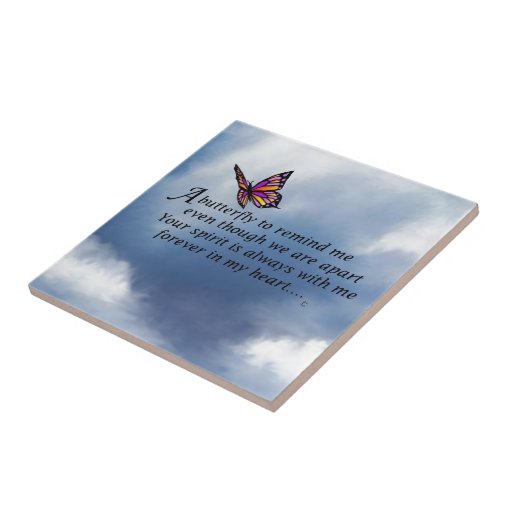 Butterfly Memorial Poem Tile | Zazzle