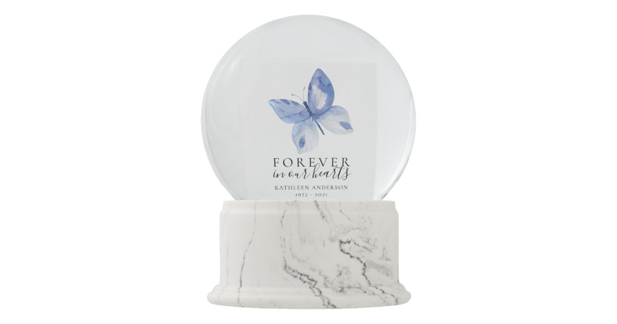 Butterfly Memorial Snow Globe | Zazzle