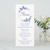 Butterfly Menu Blue Butterflies Floral Wedding | Zazzle