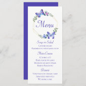 Butterfly Menu Blue Butterflies Floral Wedding | Zazzle