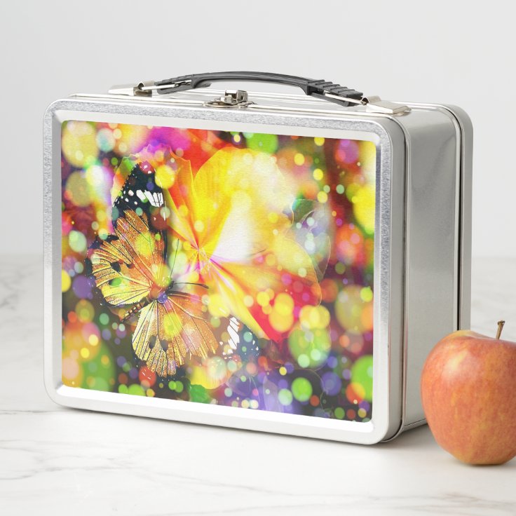 Butterfly Metal Lunch Box | Zazzle