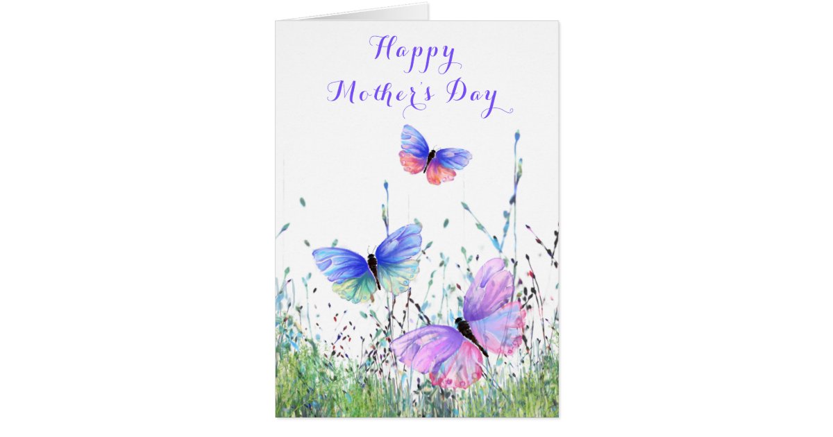Butterfly Mother's Day Card - Customizable | Zazzle