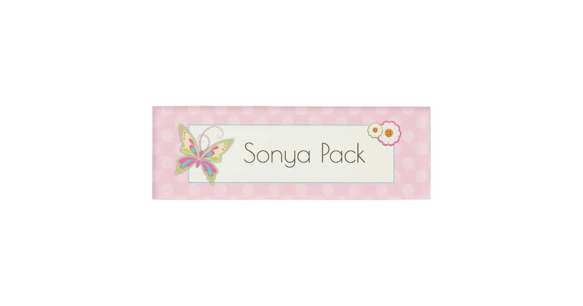Butterfly Name Tag | Zazzle