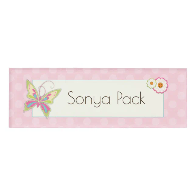 Butterfly Name Tag | Zazzle