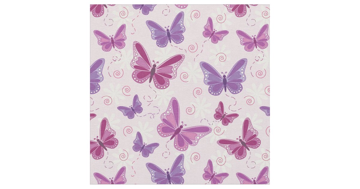 butterfly pattern fabric | Zazzle