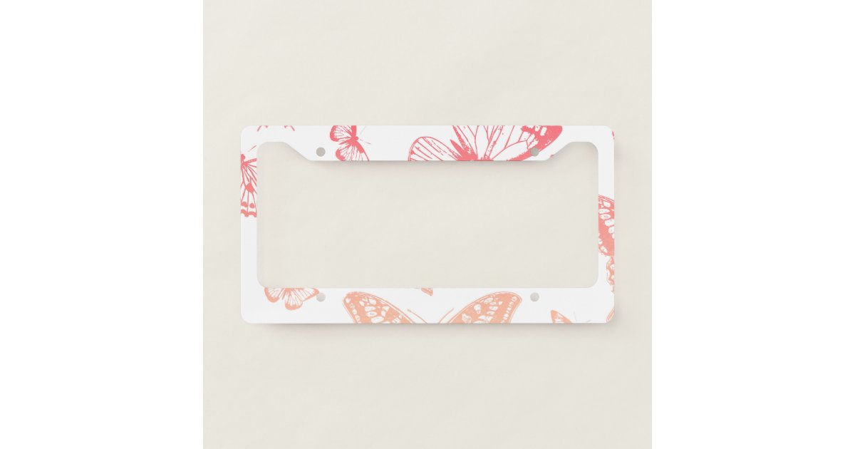 Butterfly Pattern License Plate Frame | Zazzle