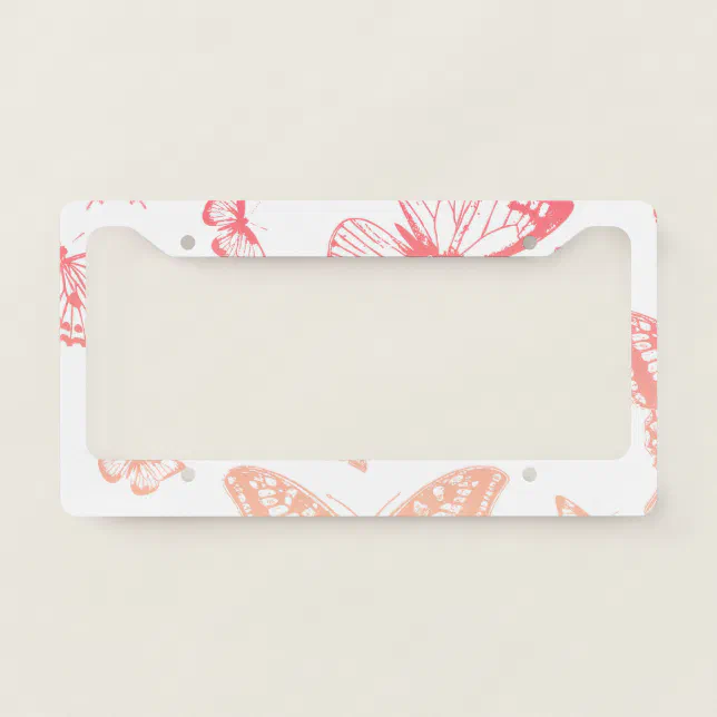 Butterfly Pattern License Plate Frame | Zazzle