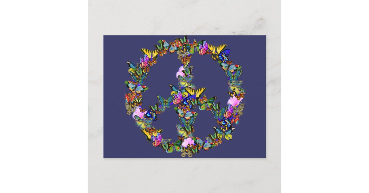 Butterfly Peace Symbol Postcard | Zazzle