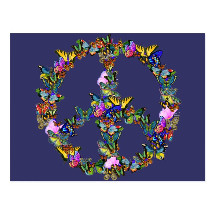 Butterfly Peace Symbol Postcard | Zazzle.com