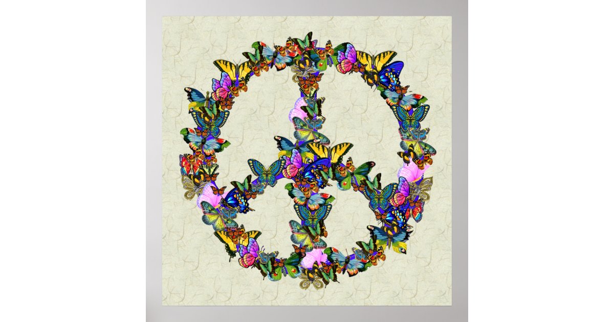 Butterfly Peace Symbol Poster | Zazzle