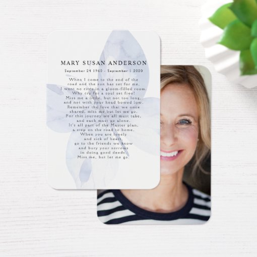 Butterfly Photo Memorial Card | Zazzle
