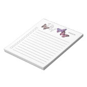 Butterfly Purple and Grey Personalized Checklist Notepad | Zazzle