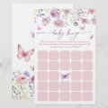 Butterfly Purple and Pink Baby Shower Bingo Game | Zazzle
