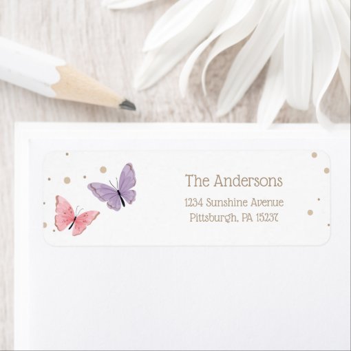 Butterfly Return Address Label | Zazzle