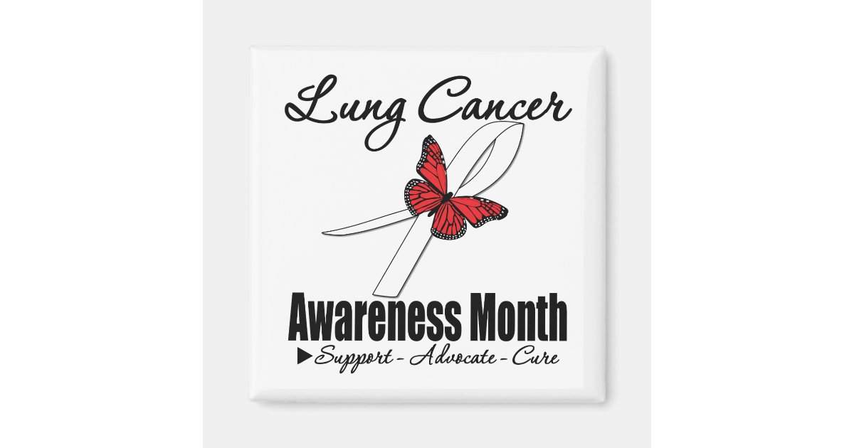 Butterfly Ribbon - Lung Cancer Awareness Month Magnet | Zazzle