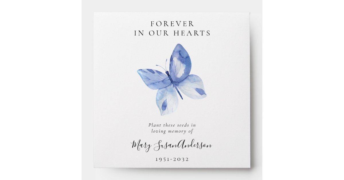 Butterfly Seed Packet Memorial Funeral Envelope | Zazzle