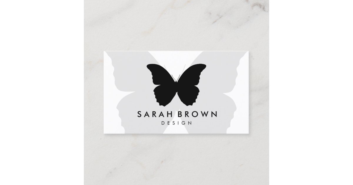 Butterfly Silhouette Simply Business Card | Zazzle