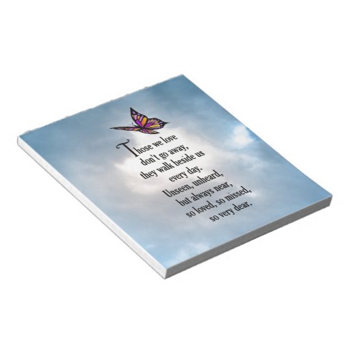 Butterfly "So Loved" Poem Notepad | Zazzle