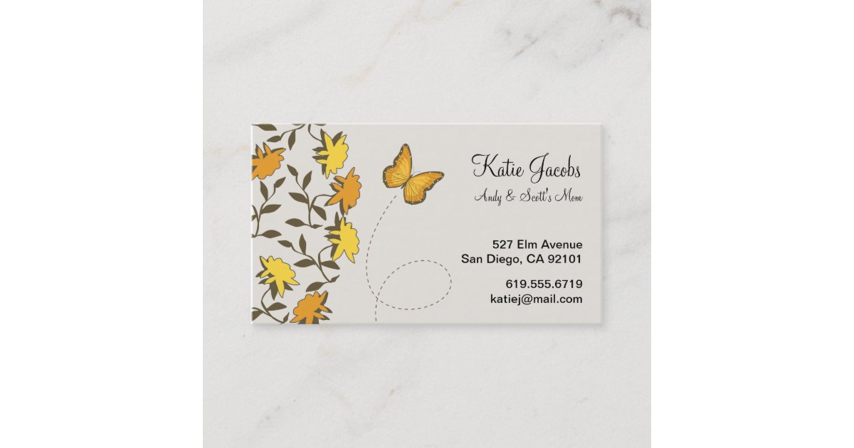 Butterfly Social Calling Cards | Zazzle