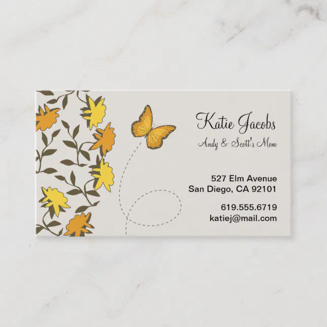 Butterfly Social Calling Cards | Zazzle