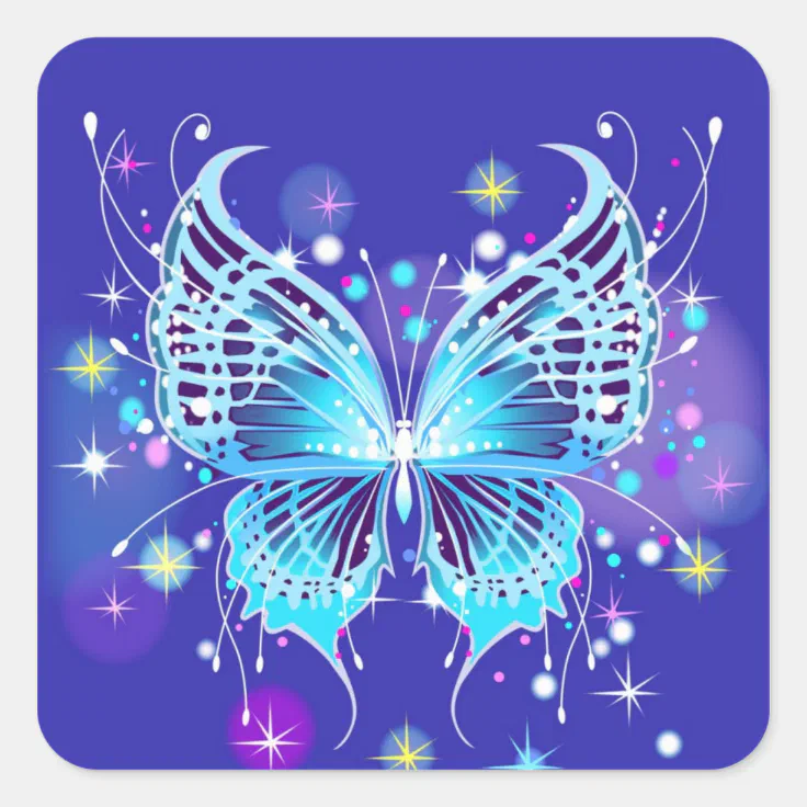 Butterfly Square Sticker | Zazzle