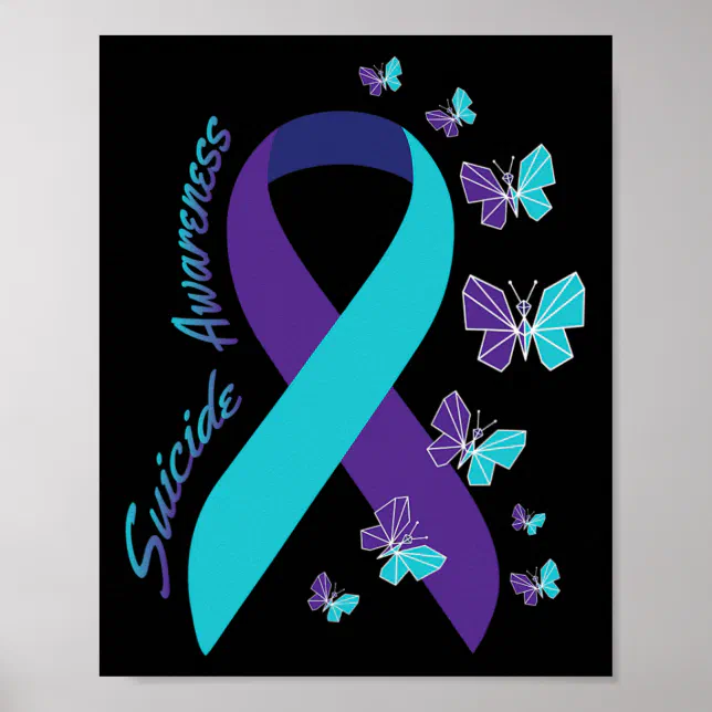 Butterfly Suicide Awareness Mental Health Poster | Zazzle